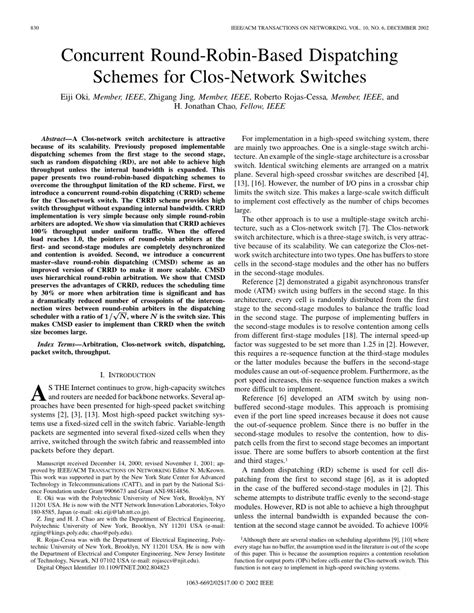 pdf concurrent round robin based dispatching schemes for clos network switches