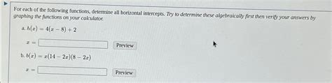 solved for each of the following functions determine all