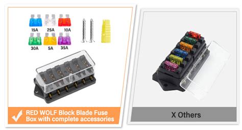 Amazon RED WOLF 6 Way Fuse Block Blade Fuse Box With Standard