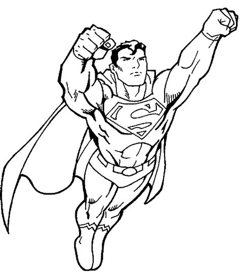 Fise de Colorat cu Desen Superman zburând Descărcați imprimați sau