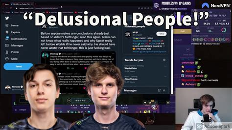 Nemesis Reacts To Fnc Fans Discrediting Adam S Tweet Youtube