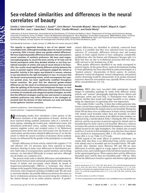 pdf sex related similarities and differences in the neural correlates of beauty