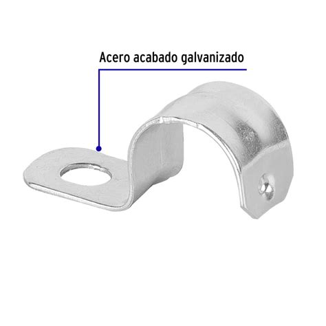 Abrazadera de tubo tipo uña 1 2 bolsa con 10 pzas Volteck Rantec