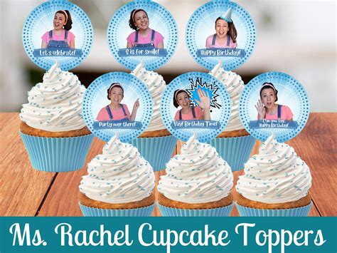 Ms Rachel Cupcake Toppers In Blue For Mini And Regular Etsy