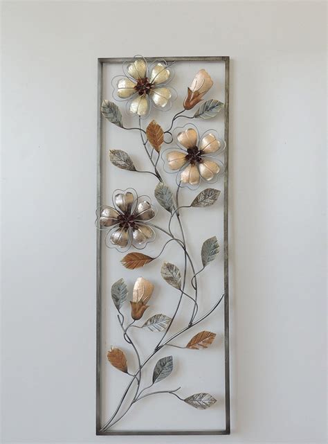 New All American Collection Flower And Leaves Aluminum Metal Wall Decor