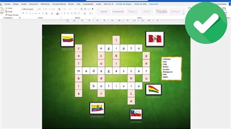 Como Crear Un Crucigrama En Word YouTube