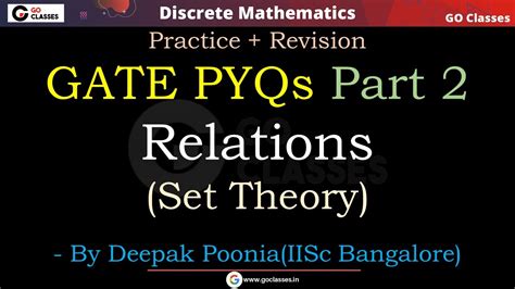 relations gate pyqs part 2 set theory discrete mathematics revision deepak poonia youtube
