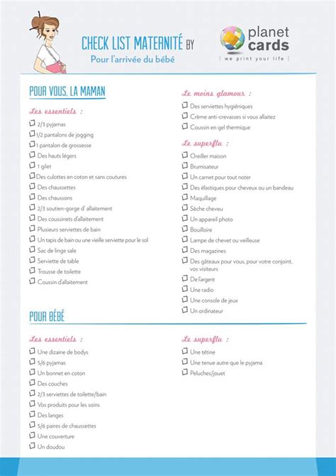 Valise d accouchement check list maternité en ligne à télécharger
