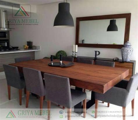 Set Meja Utuh Trembesi Minimalis Furniture Jati Jepara