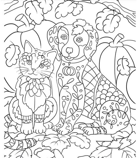 Coloriage Beau Chien et Chat télécharger et imprimer gratuit sur