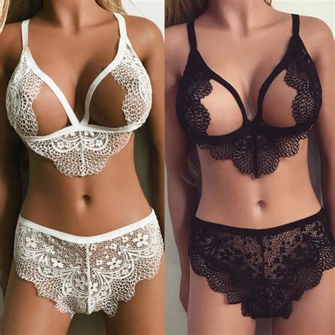 女性のためのセクシーなランジェリー 透かし彫りの弓が付いたエロティックな服 AliExpress