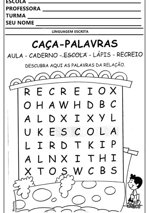 Palavras Cruzadas Para Imprimir Modelos Para Educa O Infantil