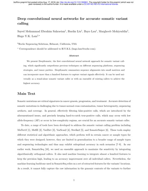 pdf deep convolutional neural networks for accurate somatic variant calling