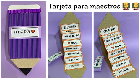 Tarjeta Para Regalar A Mi Maestro A DIY Para Profe YouTube
