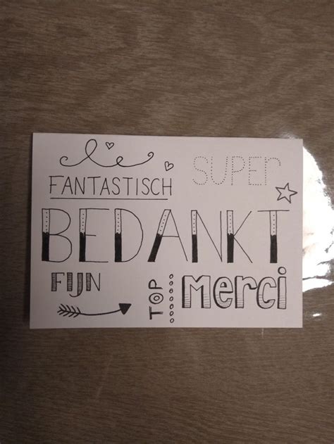Card Kaart Handlettering Bedankt Thank You Drawing Kaarten Maken