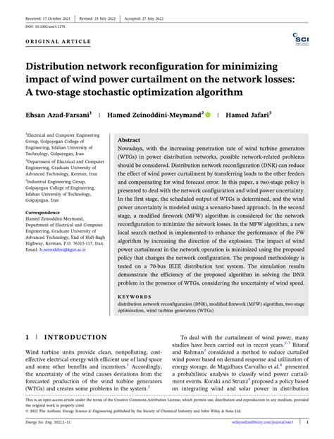 pdf distribution network reconfiguration for minimizing impact of wind power curtailment on