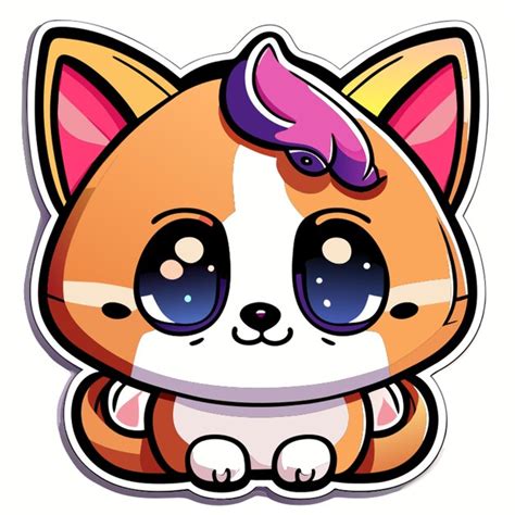 Premium Vector Cute Cartoon Kawaii Cat Sticker Clipartcry Face Vector