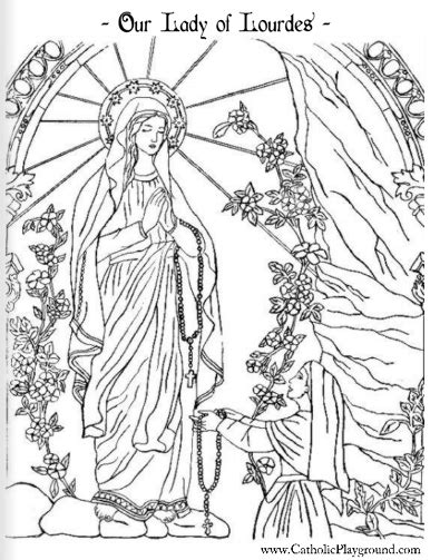 Madonna Di Lourdes Da Colorare