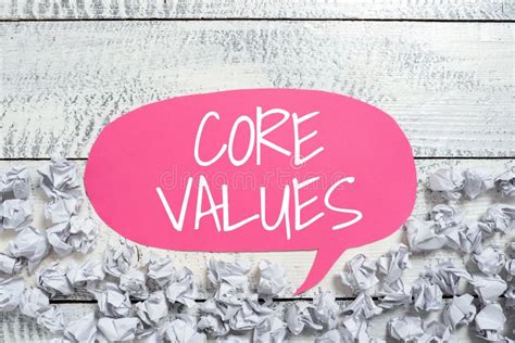 Text Sign Showing Core Values Business Idea Belief Person Or