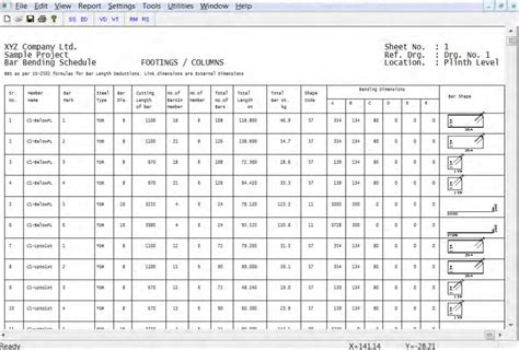 Bar Bending Schedule Program In Microsoft Excel Construction Program