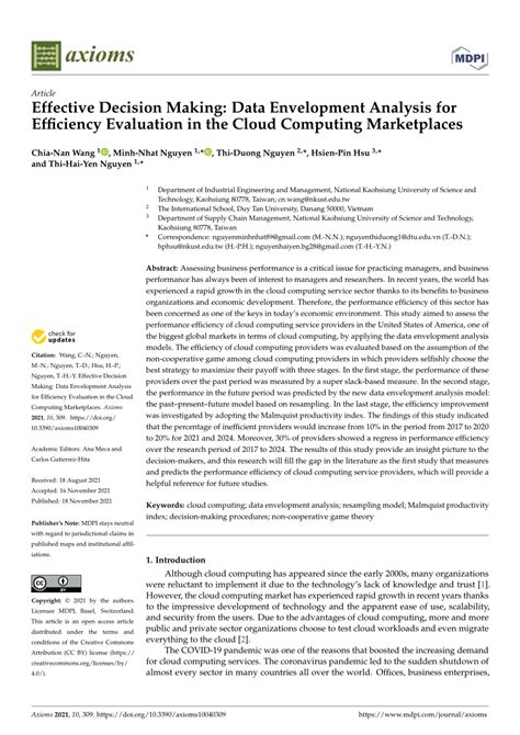 pdf effective decision making data envelopment analysis for efficiency evaluation in the