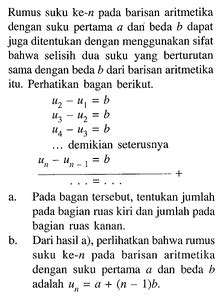 Rumus Suku Ke N Pada Barisan Aritmetika Dengan Suku Pert