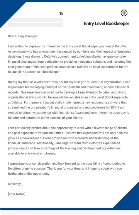 Entry Level Bookkeeper Cover Letter Examples Plus Recruiter