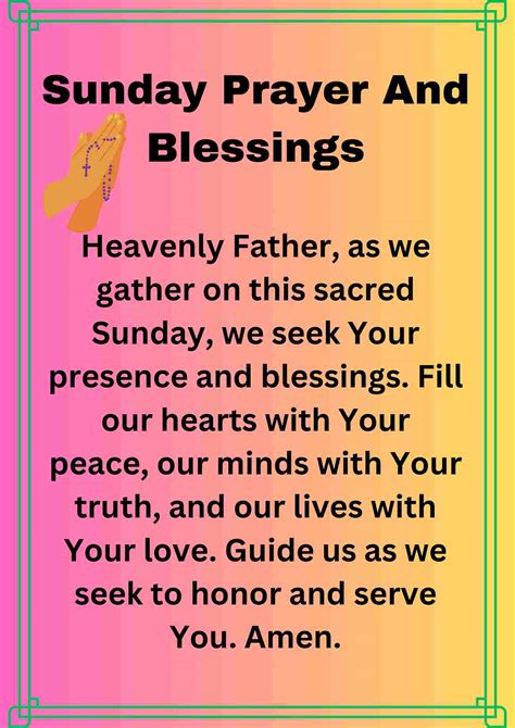 30 Best Sunday Prayer Morning Evening Night Daily Blessings