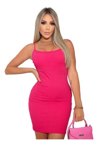 Vestido Tubinho Alcinha Gringa Canelado Curto Lan Amento Top Mercadolivre