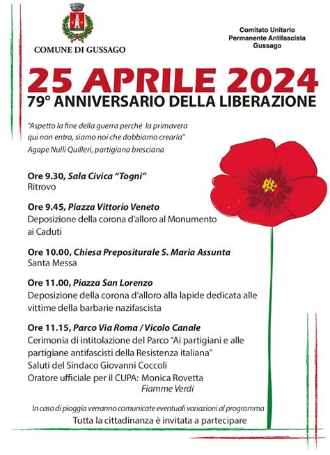 25 Aprile 2024 79 Anniversario Della Liberazione Gussago News