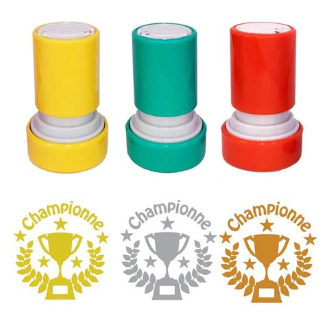 Tampons Enseignants Championne Lot De 3 Tampons Auto Encreurs Encre