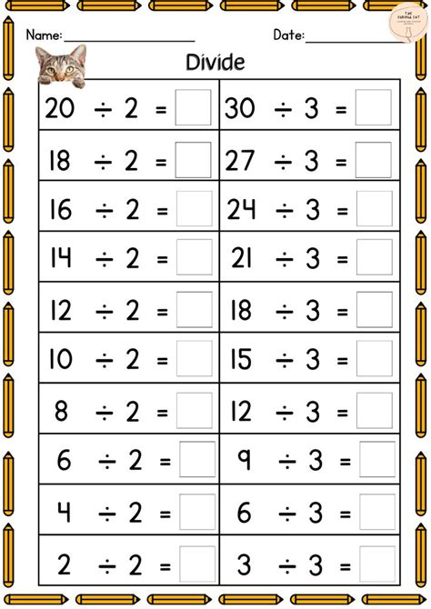 Division Worksheets Dividing By Grouping Division Etsy In