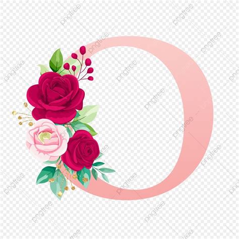Rose Gold Flowers Clipart Hd PNG Rose Gold Alphabet Letter O