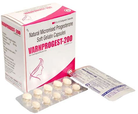 200 Mg Natural Micronised Progesterone Soft Gelatin Capsules Packaging