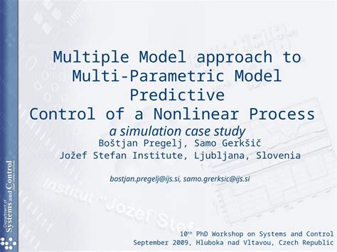 ppt multiple model approach to multi parametric model predictive control of a nonlinear