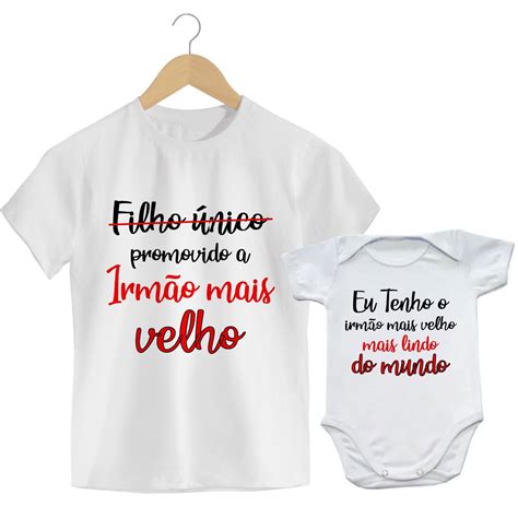 Kit Camiseta E Body Promovido A Irm O Mais Velho O Mais Lindo Do Mundo