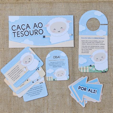 Kit Páscoa Cristã Sacola e Caça ao Tesouro G 38x40cm Elo7