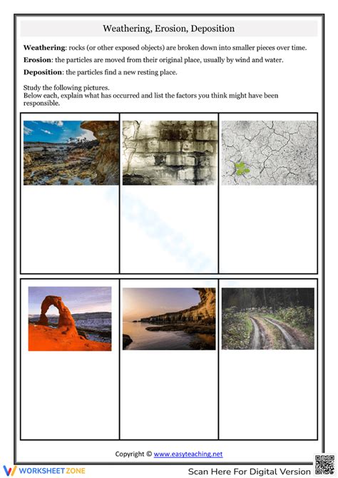 Weathering Erosion And Deposition 5 Worksheet