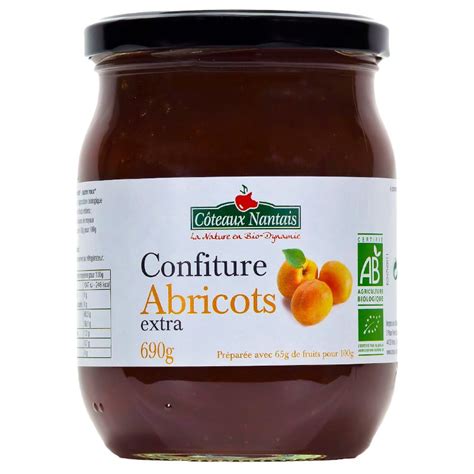 Confiture d abricots extra Bio 690 g Côteaux Nantais