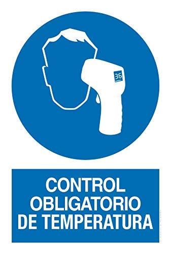 Akrocard Cartel Resistente PVC CONTROL OBLIGATORIO DE TEMPERATURA