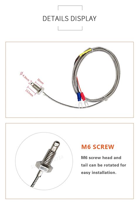 K Type M6 Screw Thermocouple Temperature Sensor Manufacturers And