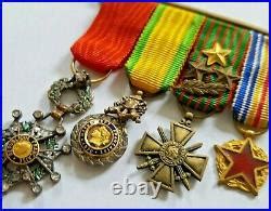 4 Médailles réductions Légion Honneur Blessés Croix guerre 1914 18 1870