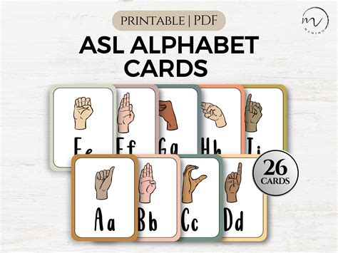 ASL Alphabet Chart ASL Printable Sign Language Poster Classroom