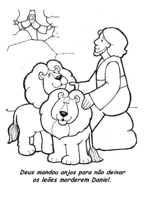 Desenhos de Daniel na Cova dos Leões para Colorir Pintar e Imprimir