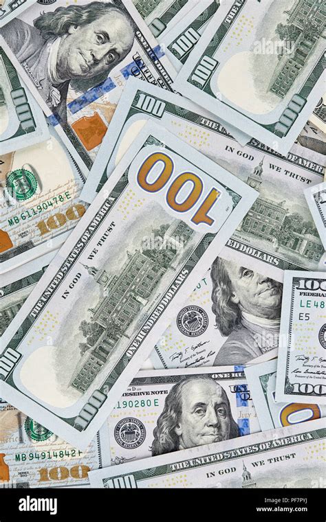 A Lot Of American Dollars Banknotes 100 Bucks Stock Photo Alamy