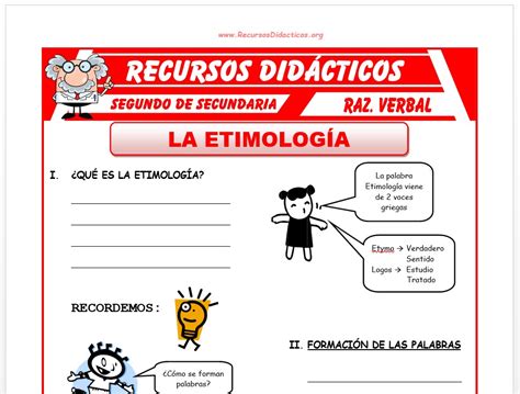 Que es la Etimología para Segundo de Secundaria Recursos Didácticos
