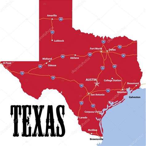 Mapa De Texas Con Nombres Y Carreteras Printable Templates Free