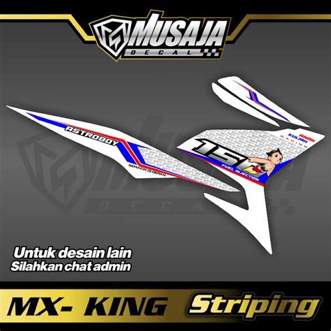 Jual Striping MX King Transparan UV Putih Biru Pink Viral Non Full