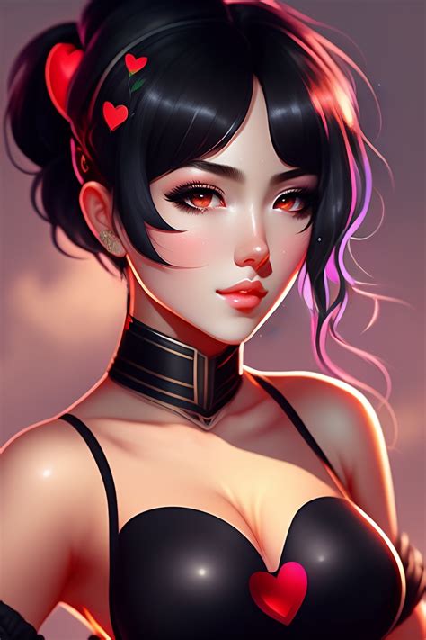 Lexica 1girl Black Bra Black Hair Blush Borrowed Character Bra Closed Mouth Gradient