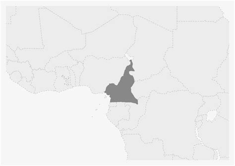 Mapa de áfrica con el mapa de camerún resaltado Vector Premium